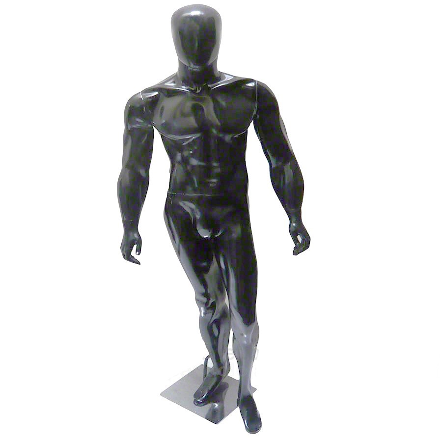 Manequim preto - Manequim De Fibra Masculino Bombado Preto vitrine ...